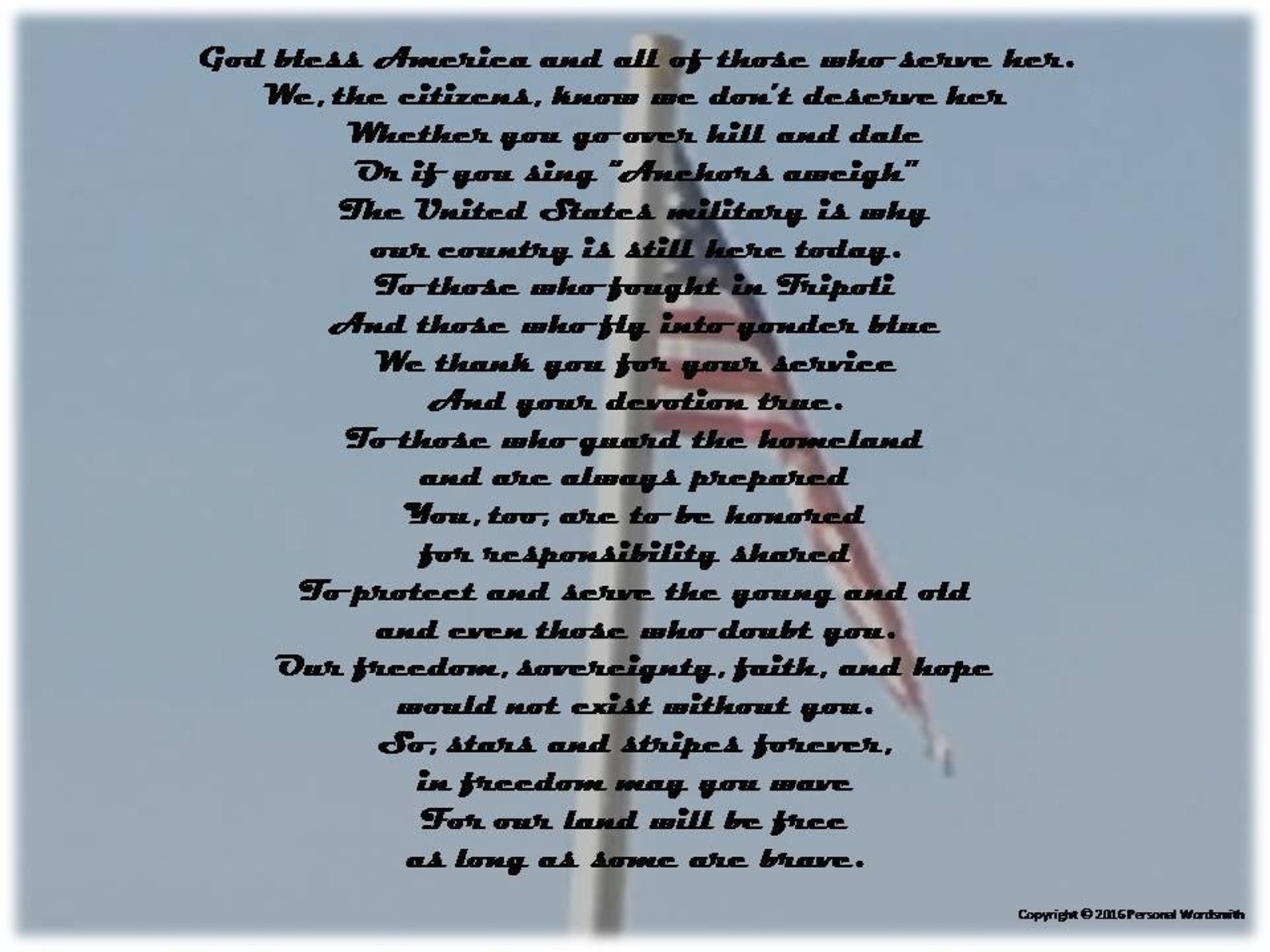 Memorial Poem for Veterans Day Digital Print, Patriotic Prayer Download ...