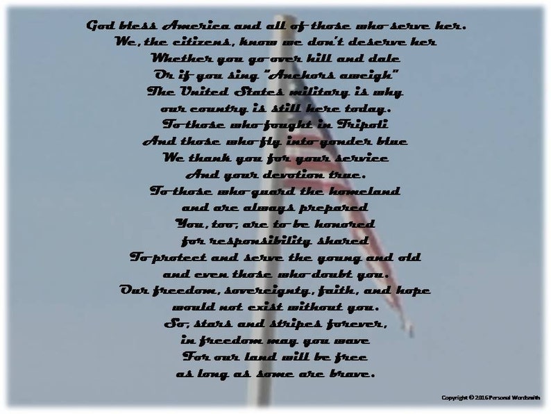 Memorial Poems For Veterans Day Digital Print Patriotic Prayer Poem