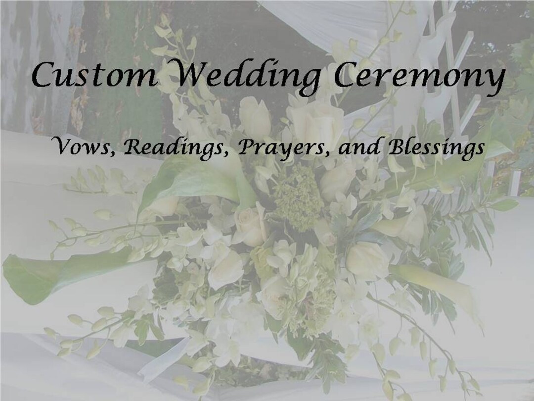 Custom Wedding Ceremony Writing, Wedding Reading Prayer Download ...