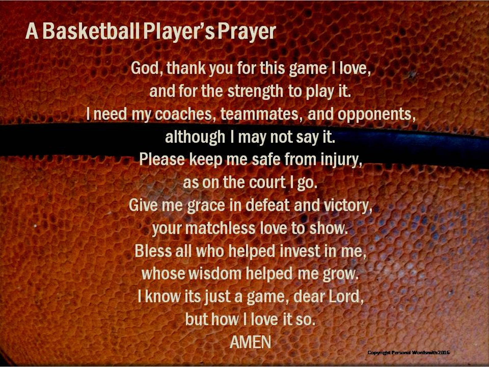 Basketball Prayer Instant Download, Poetic Pre-game Reading to Print ...