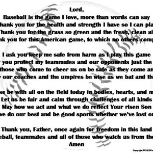 Baseball Prayer Print, Downloadable Baseball Poem, Athletes Prayer ...