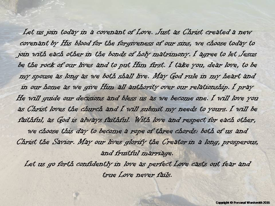 Christian Marriage Vows Digital Print, Downloadable Covenant Wedding ...