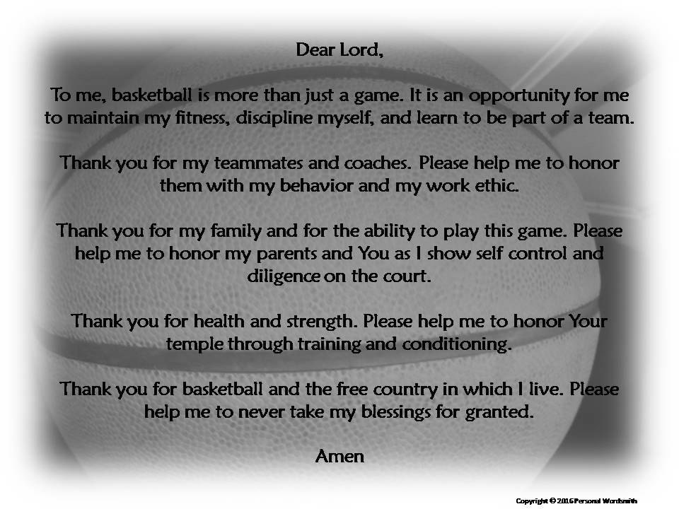 Basketball Prayer Digital Print, Download Christian Athletes Prayer ...