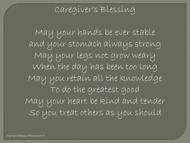 Caregiver's Blessing Digital Print, Prayer for the Hands That Serve by ...