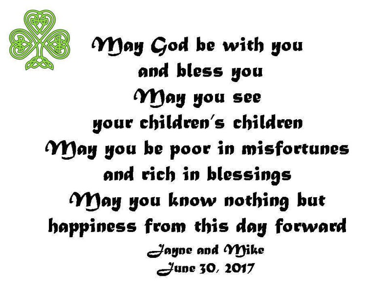 Irish Wedding Blessing Print, Downloadable Celtic Marriage Prayer, Warm ...