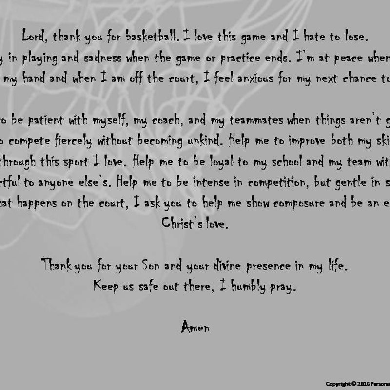 Basketball Prayer - Etsy