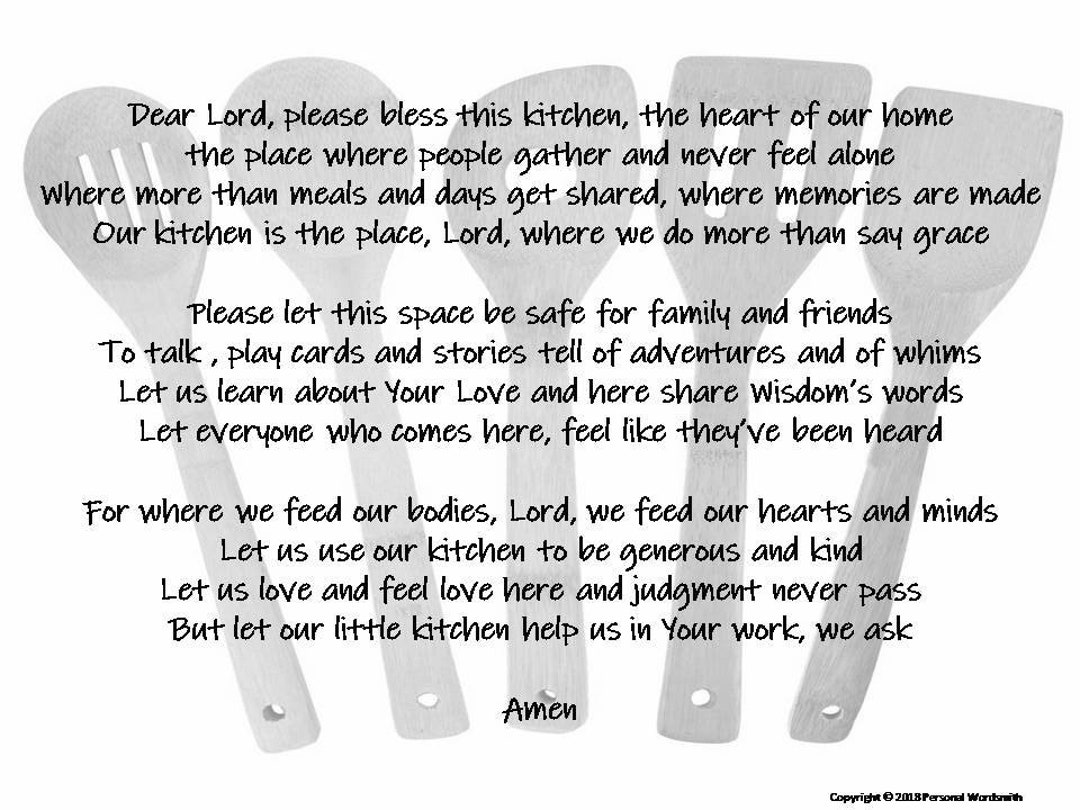 Kitchen Blessing Download, Bless Our Home Print, Prayer for Kitchen and ...