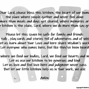 Kitchen Blessing Download, Bless Our Home Print, Prayer for Kitchen and ...