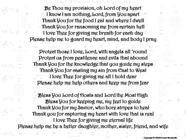 Be Thou My Provision Printable Christian Poem, Prayer Digital Print ...