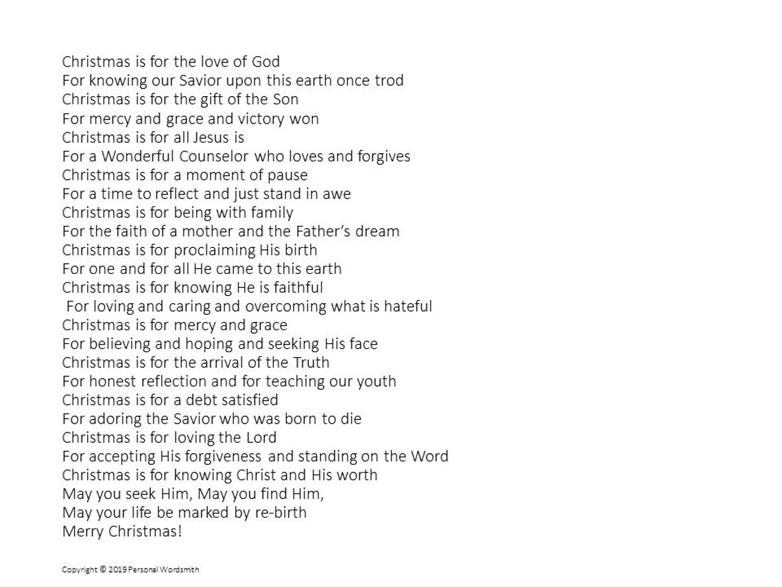 Christmas Poetry Download, Printable Rhyming Christian Poem for ...