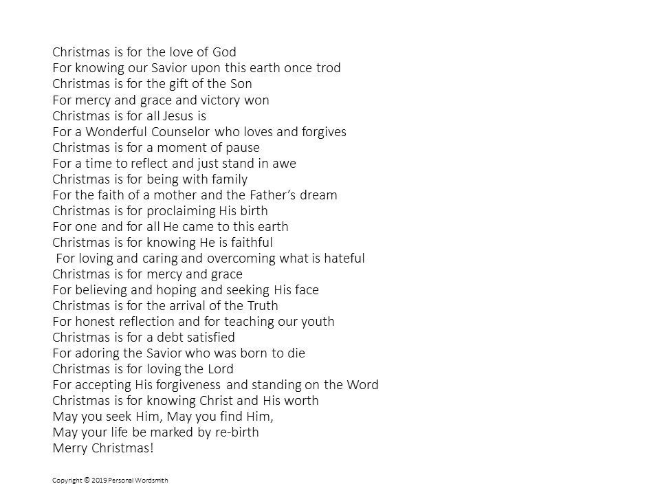 Christmas Poetry Download, Printable Rhyming Christian Poem for ...