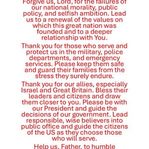 Prayer Card for Memorial Day by Personal Wordsmith, Laminated Patriotic ...