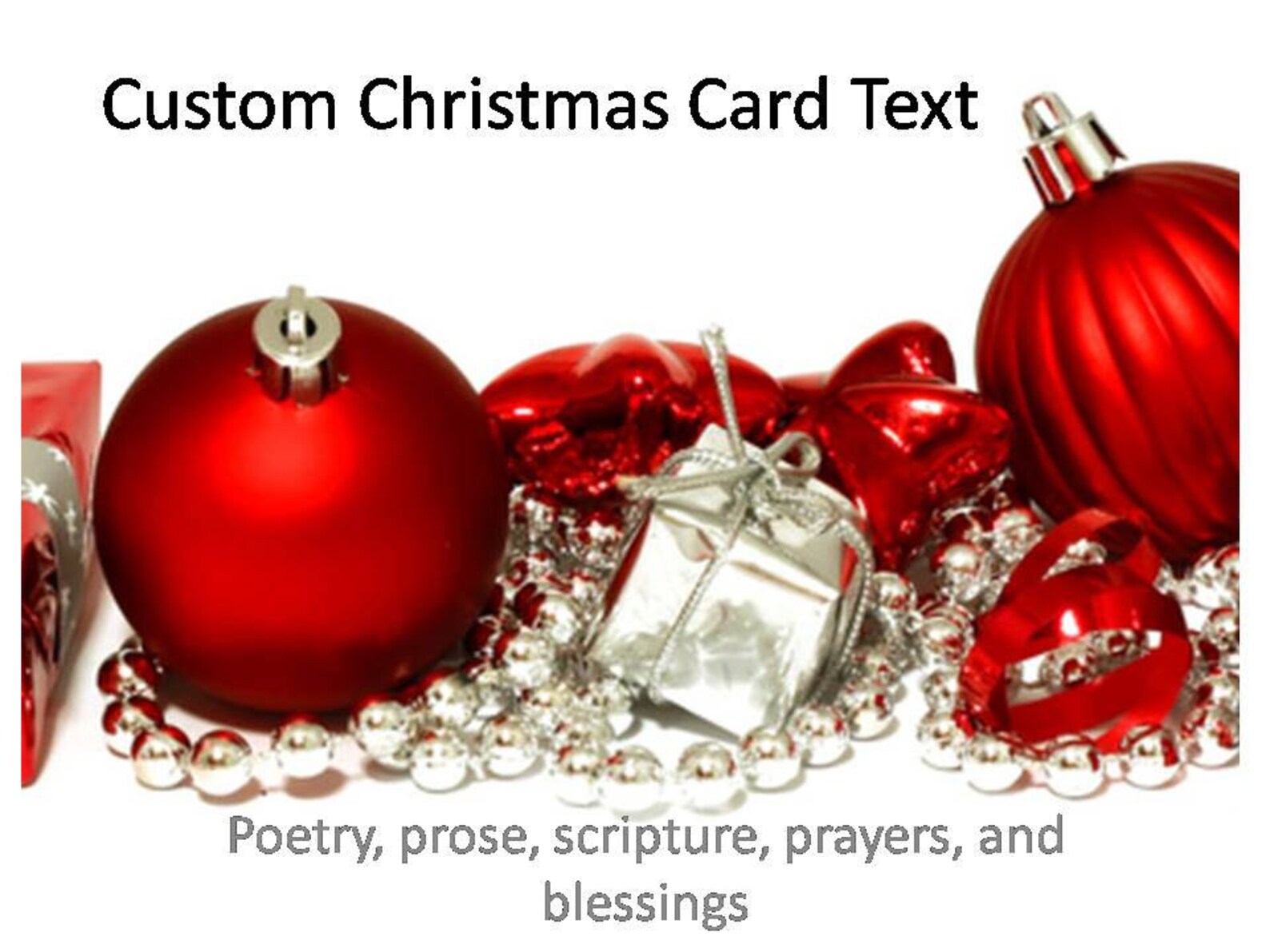 Custom Christmas Card Poem, Original Christmas Rhyme, Personalized Text ...