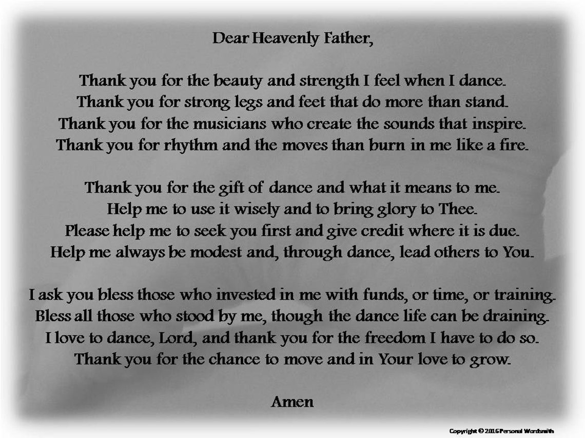 The Dancer's Prayer Digital Print Dancer's Poem - Etsy