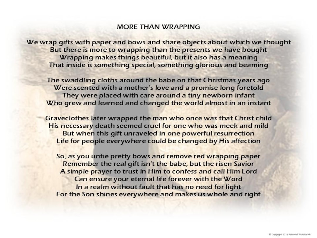 More Than Wrapping A Poem by Personal Wordsmith for Advent Reading ...