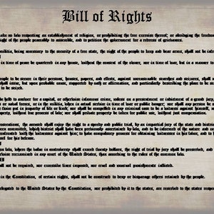 Bill of Rights Poster Print, Constitution Print, Patriotic Wall Art ...
