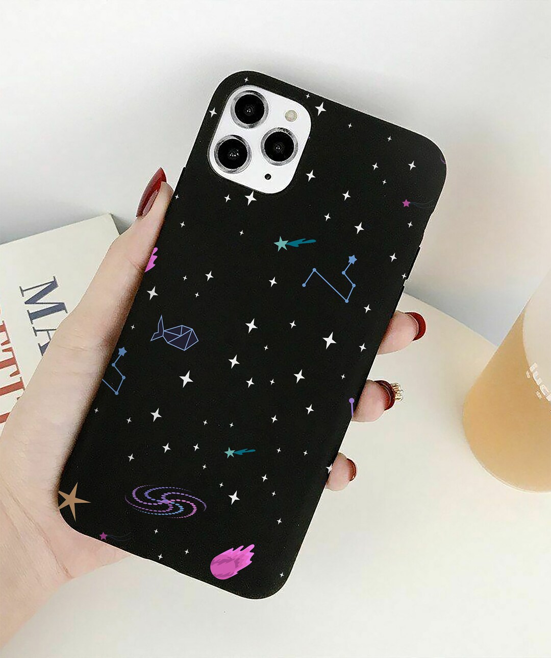 Eco-friendly Stars Solar System Phone Case for iPhone 11 12 13 14 15 16 ...