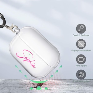Custom AirPod Case With Keychain Customized Name AirPod Case ...
