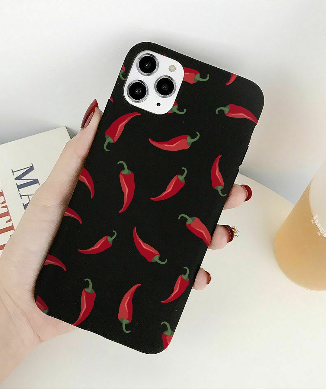 Eco-friendly Spicy Chili Phone Case iPhone 11 12 13 14 15 16 Pro Max X ...