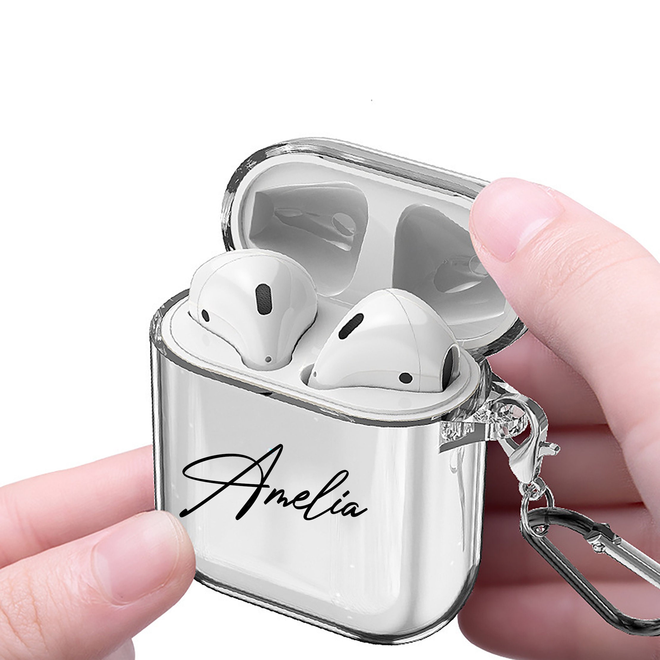 Custom Airpod Case With Keychain Customized Name Airpod Case - Etsy