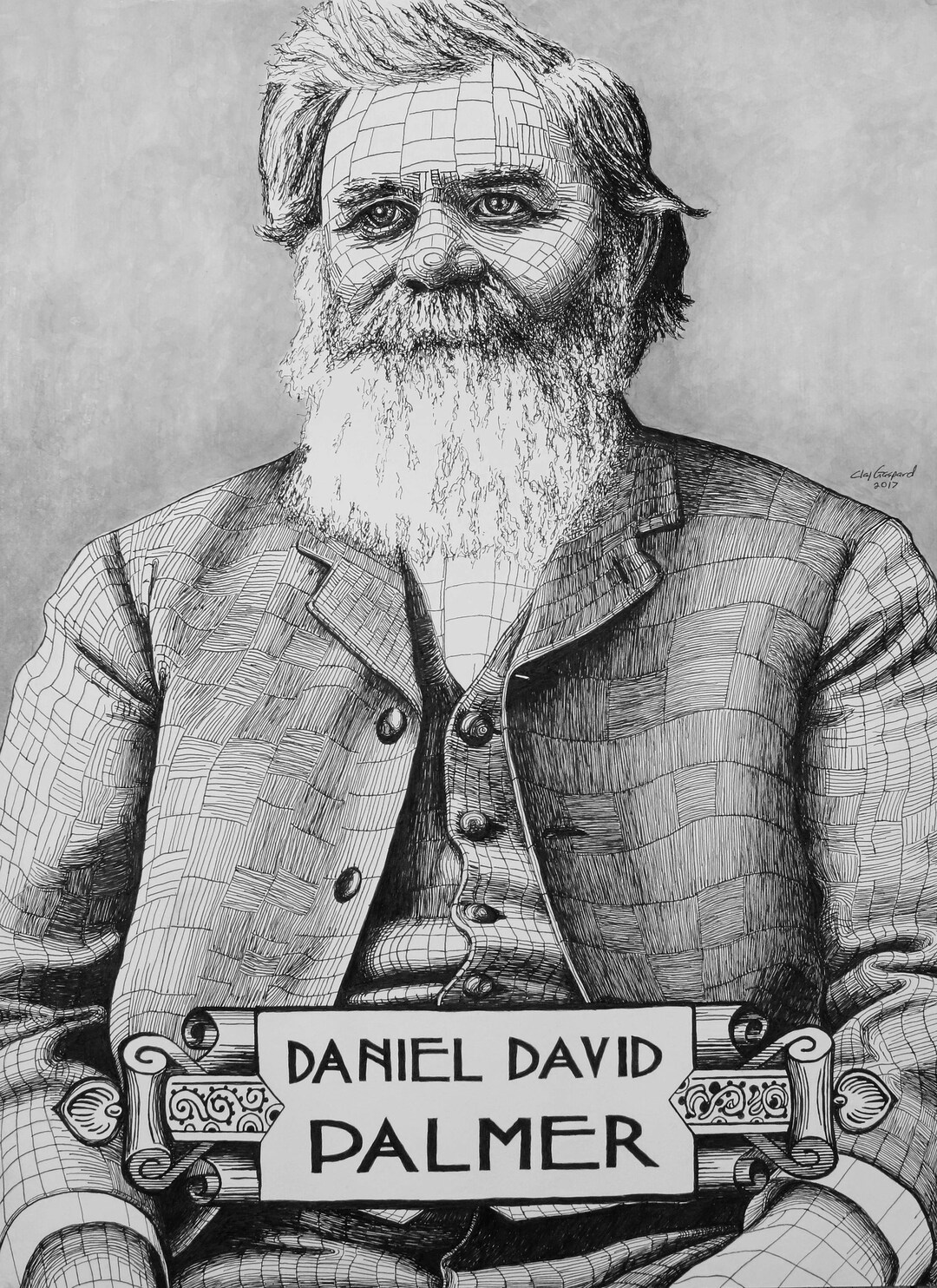 Giclee Print Portrait de Daniel David Palmer, fondateur de Chiropractic ...