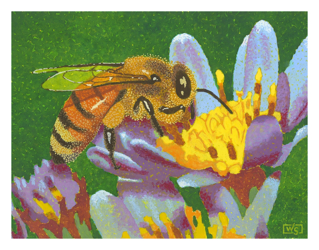 Bumble Bee Insect Art, Nature Art, Watercolor Art, Bug Art, Garden Art ...