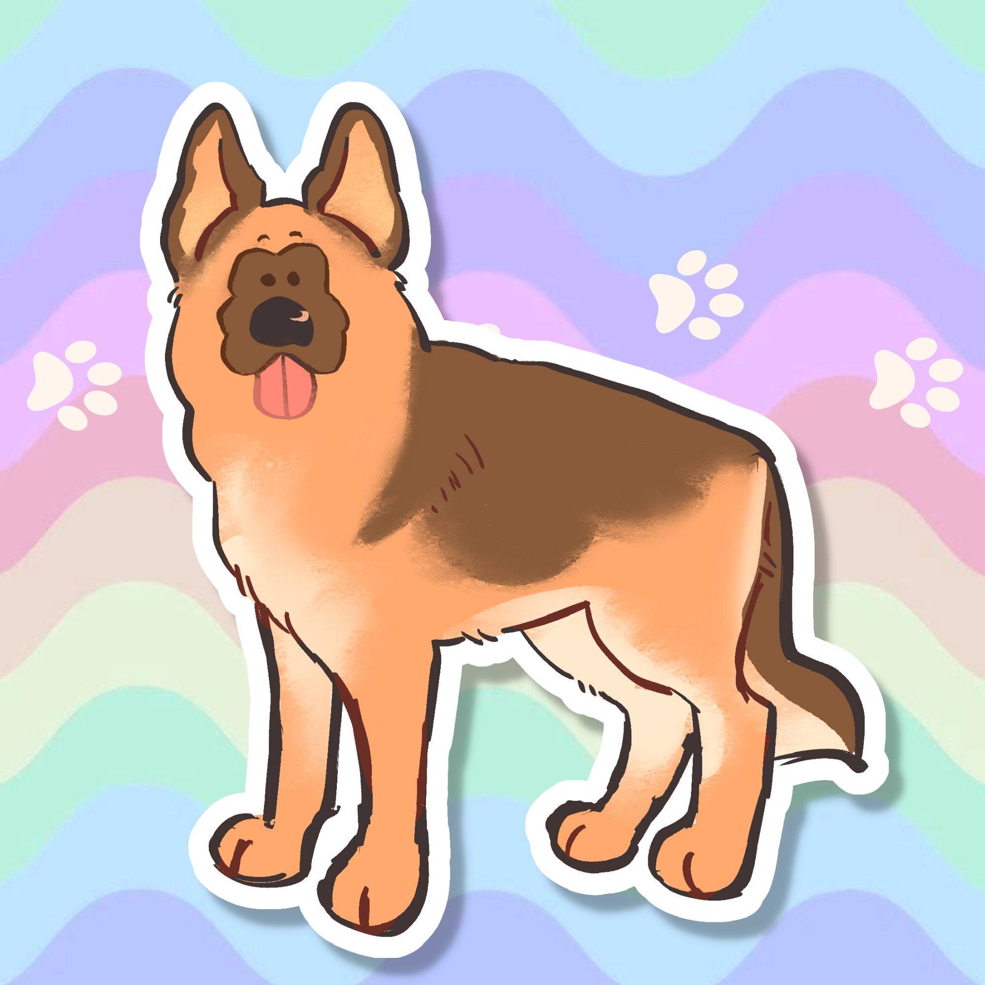 German Shepherd Drawing Cartoon