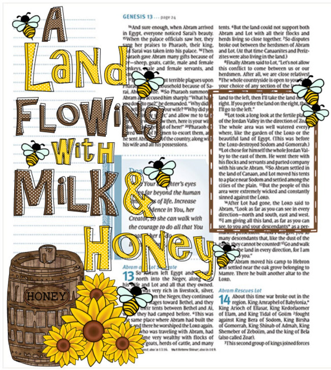 Milk and Honey Bible Page Kit. Great for Journaling Bibles or - Etsy
