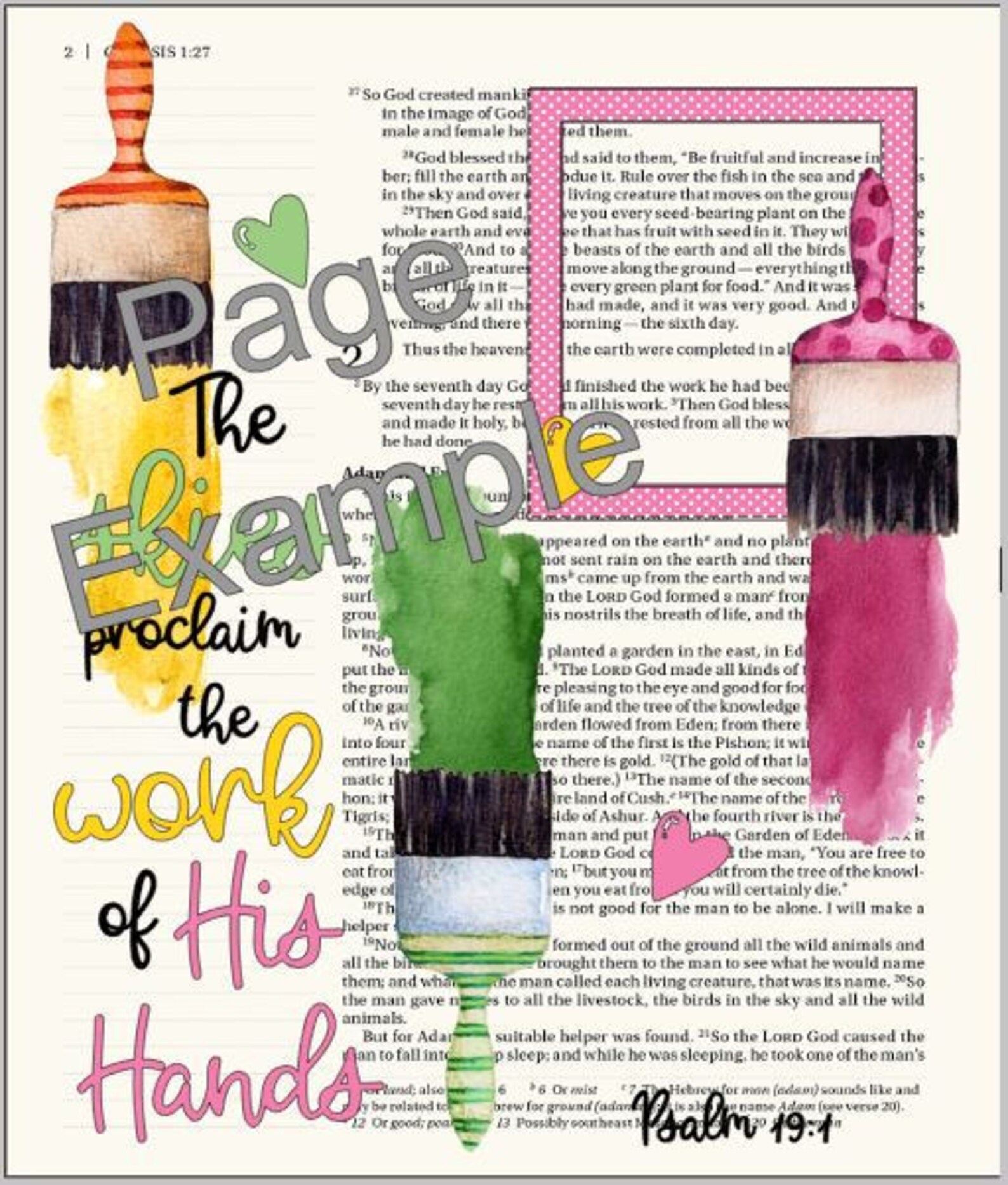 His Hands Bible Page Kit. Great for Journaling Bibles or Faith - Etsy