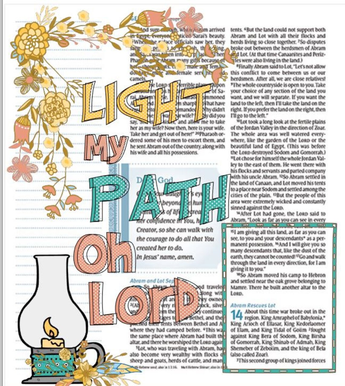 Light My Path Bible Page Kit. Great for Journaling Bibles or | Etsy