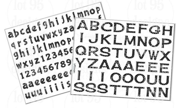 Printable Cherry Black Alphabet Stickers. 8.5x11 | Etsy