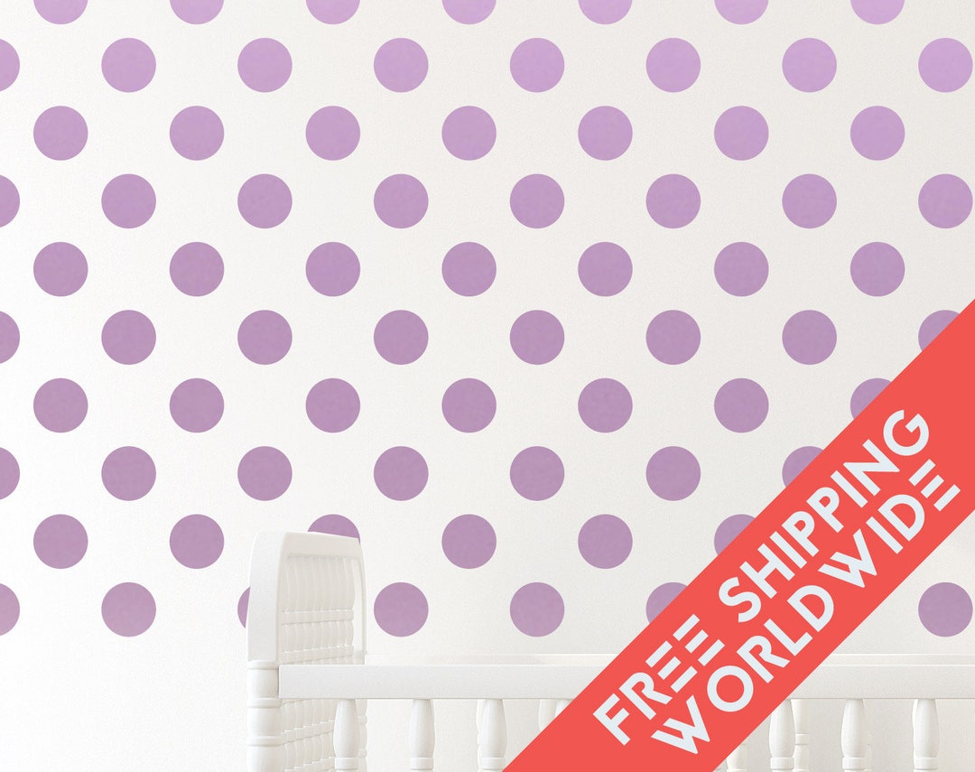 Polka Dots Lilac Purple Violet Wall Decals Decor Stickers Nursery Baby ...
