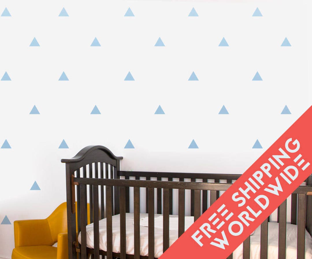 Triangle Baby Blue Wall Decals Decor Aqua Stickers Nursery Boy Girl Sky ...