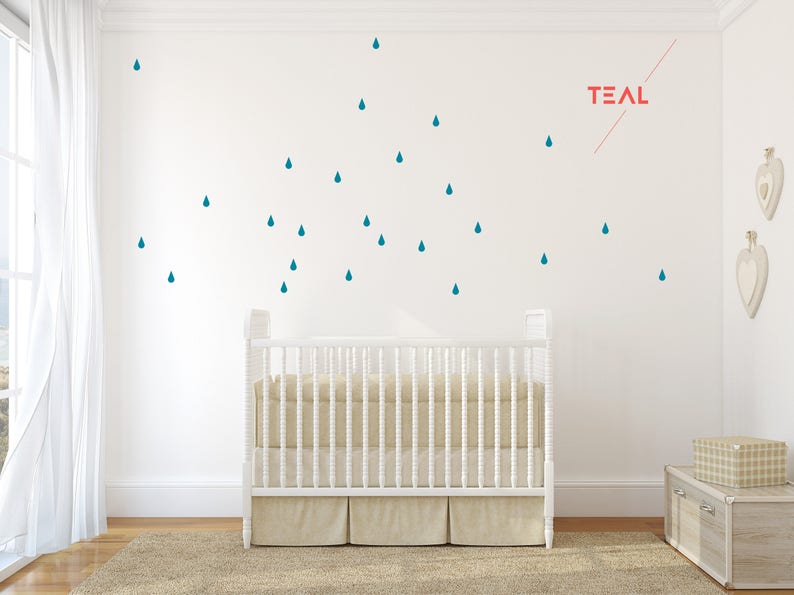 Raindrop Black Drop Wall Decals Teardrop Decor Stickers Nursery Modern ...