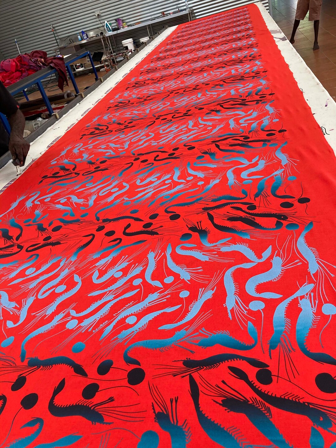 Wakih freshwater Shrimp by Reuben Manakgu on Linen Indigenous Art ...