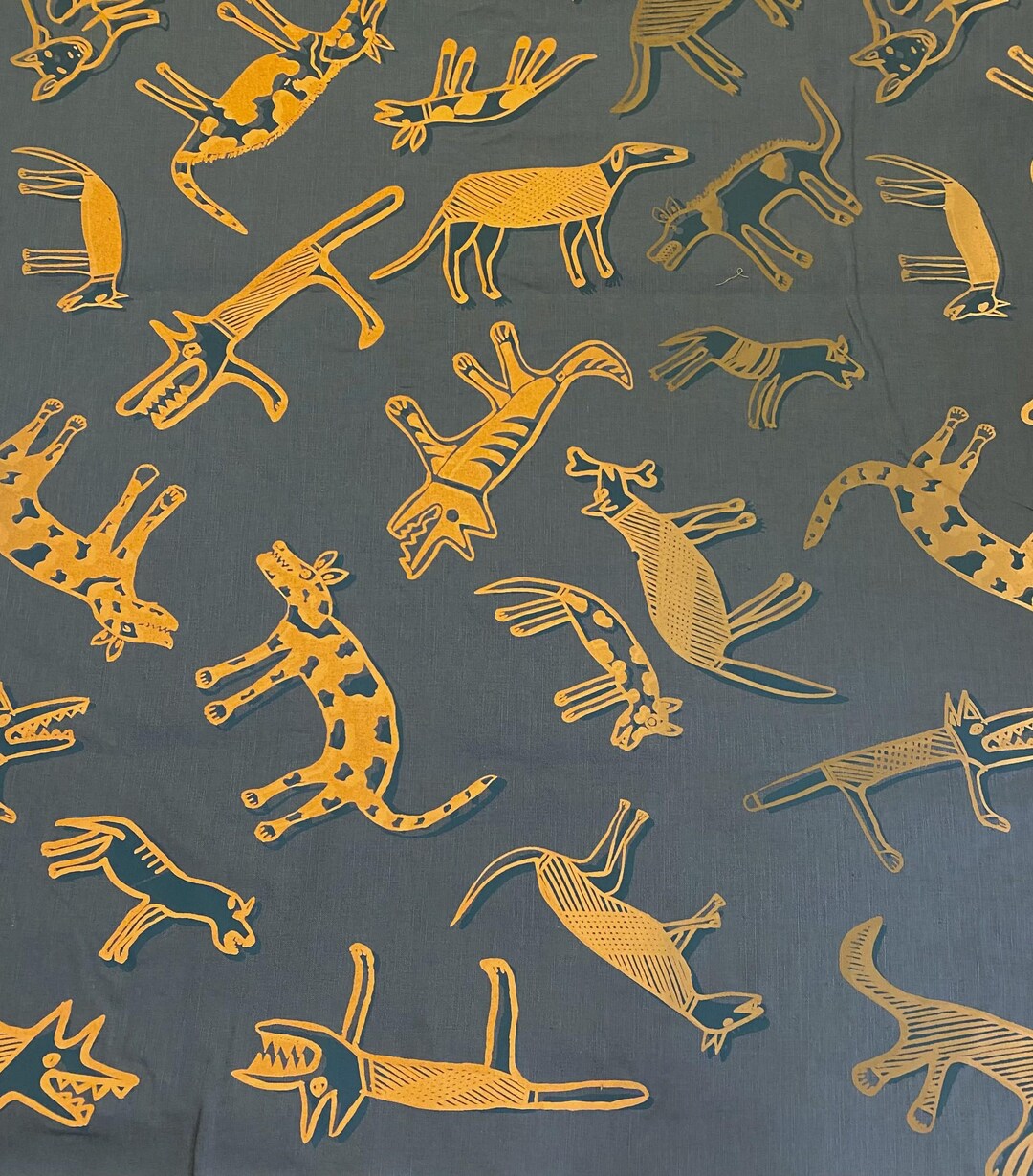 Birribang Duruk (many Cheeky Dogs) by Injalak Women on Linen ...