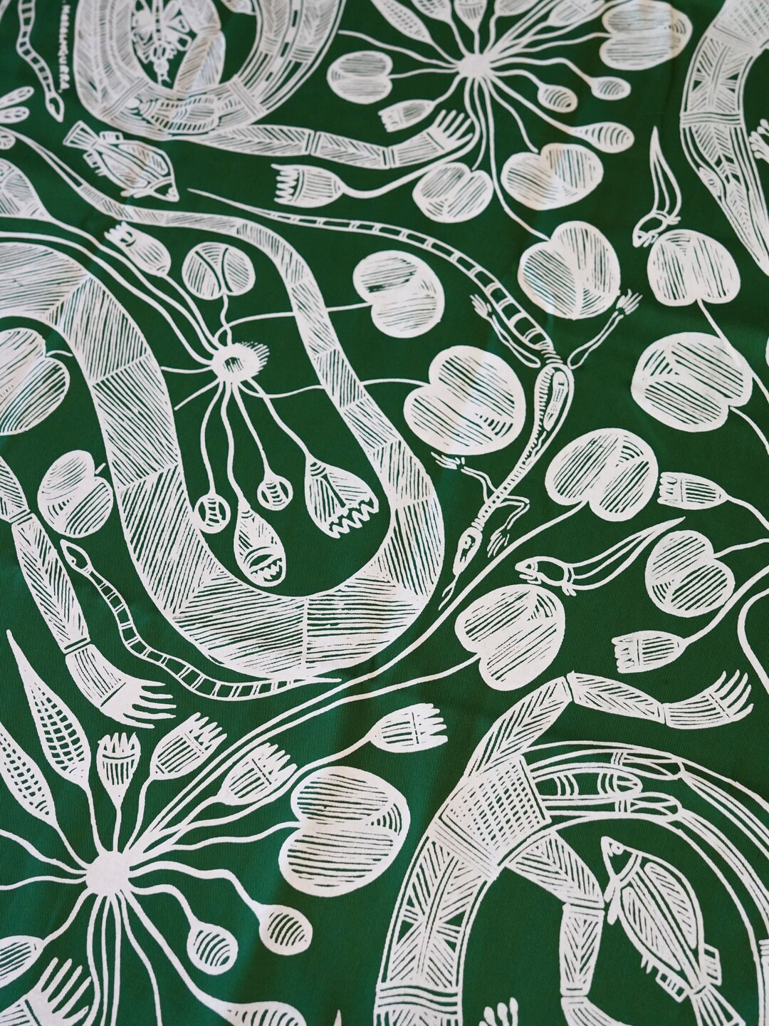 Burarr (water Goanna) Screen-printed on Cotton Drill | Indigenous Art ...