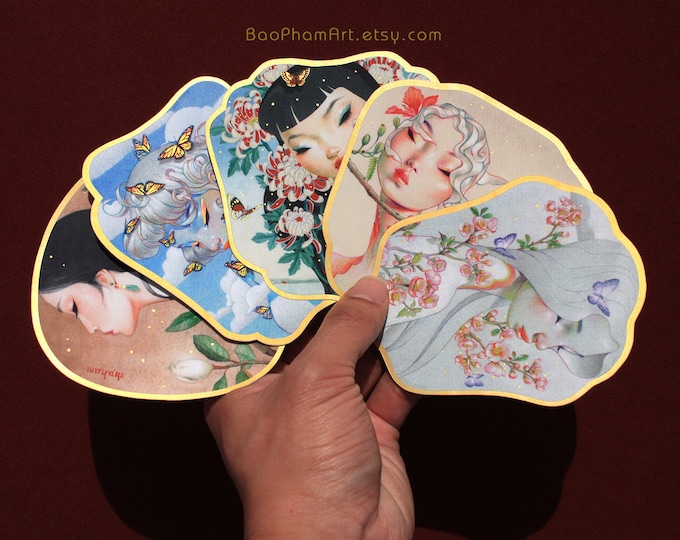 Golden Fan Sticker Set - Etsy