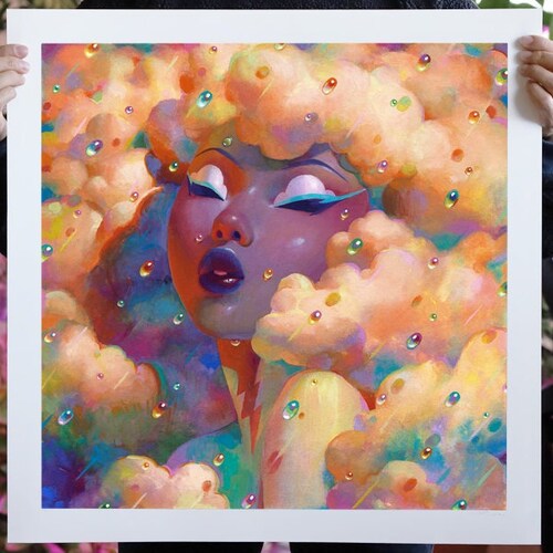 Cyan Rain Limited Edition Print - Etsy