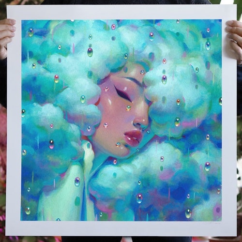 Cyan Rain Limited Edition Print - Etsy