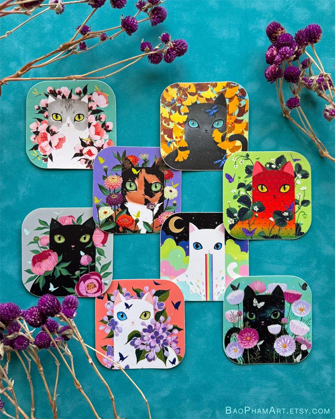 Cats - Vinyl Sticker Set - Etsy