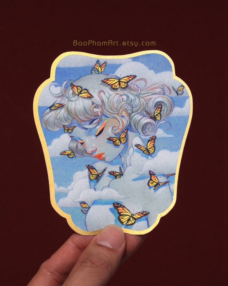 Golden Fan Sticker Set - Etsy