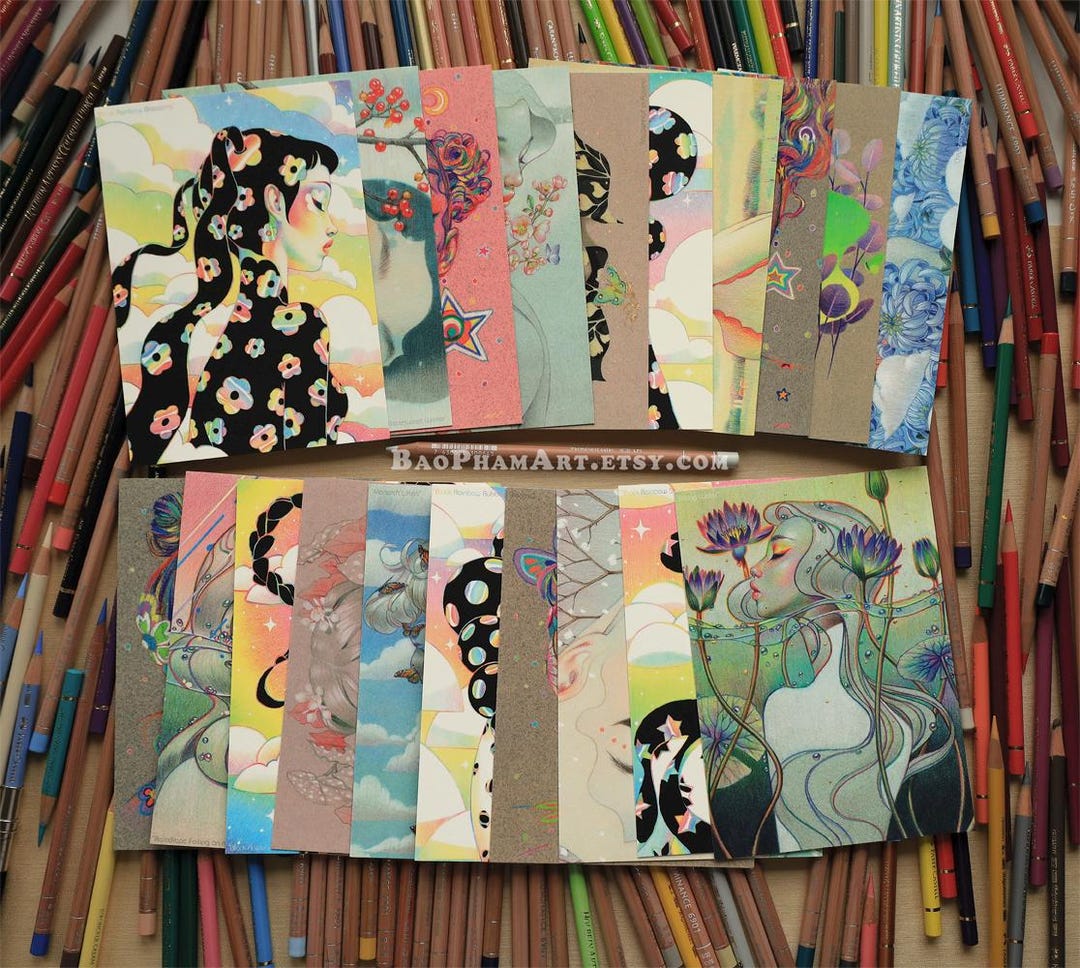 Postcard Set - Colored Pencil Collection - Etsy