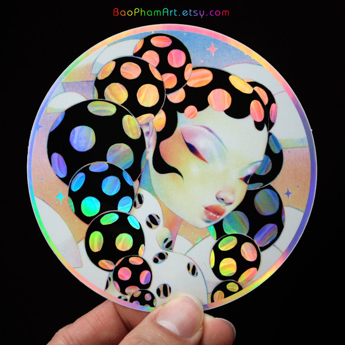 Black Rainbow Holographic Sticker Set - Etsy