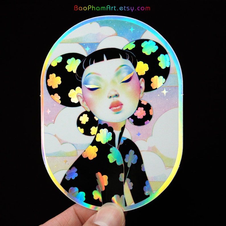 Black Rainbow Holographic Sticker Set - Etsy