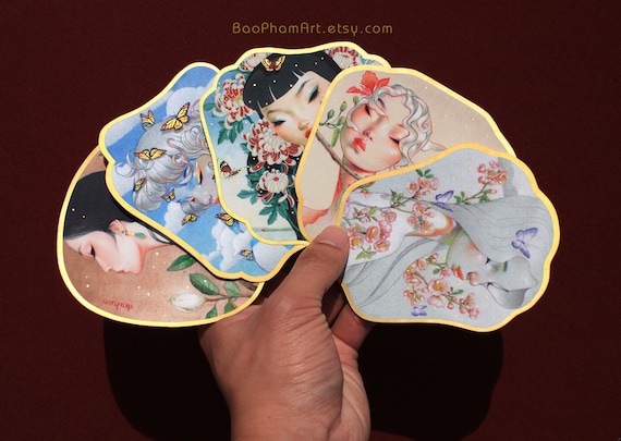 Golden Fan Sticker Set - Etsy