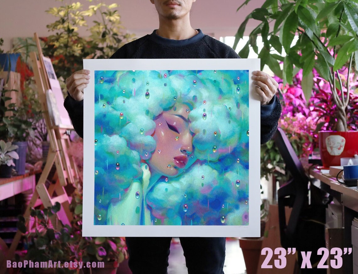 Cyan Rain Limited Edition Print - Etsy