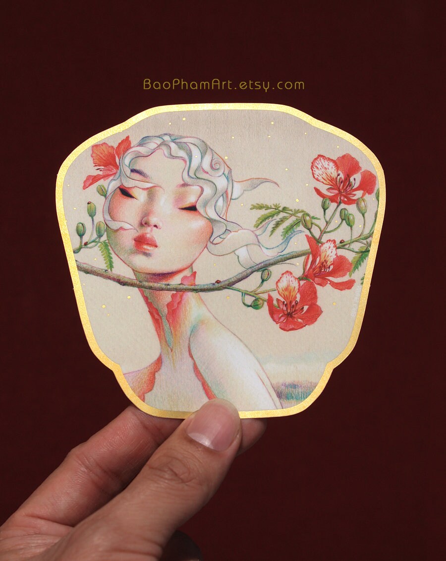 Golden Fan Sticker Set - Etsy