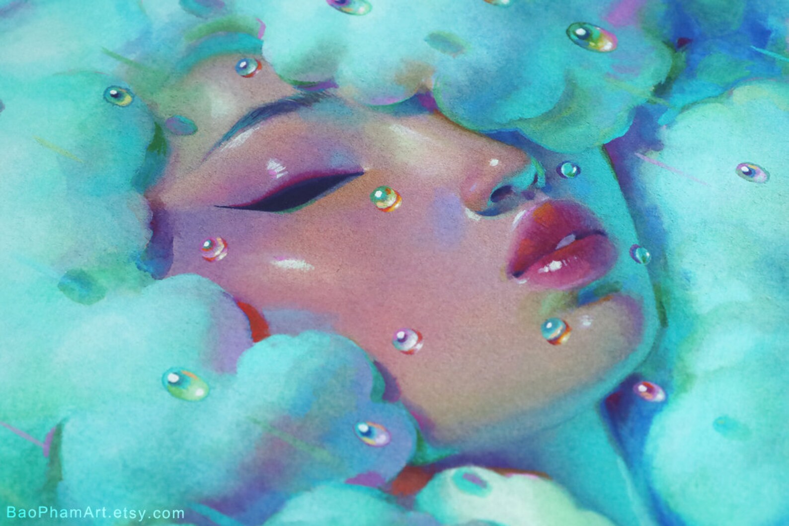 Cyan Rain Limited Edition Print - Etsy