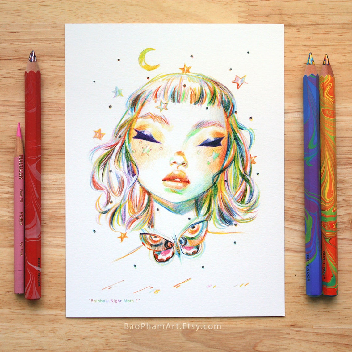 Rainbow Pencil Drawing Collection 1 Open Edition Prints | Etsy
